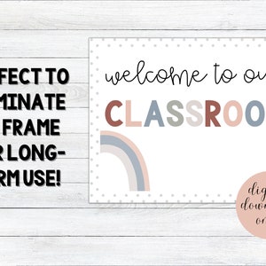 Welcome to Our Classroom Sign | Boho Rainbow Classroom Decor, Back to ...