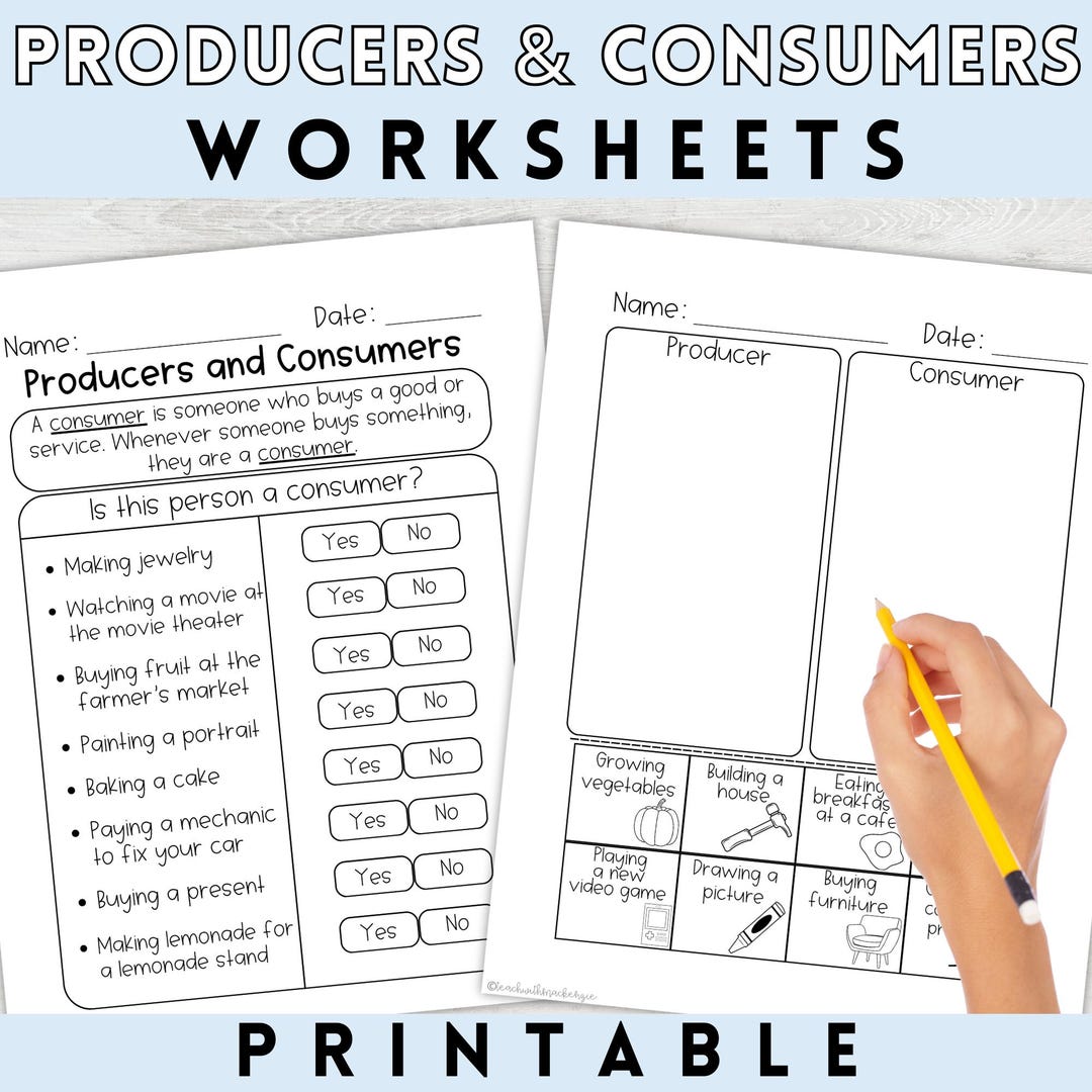 Producers and Consumers Worksheets for First Grade Worksheet ...