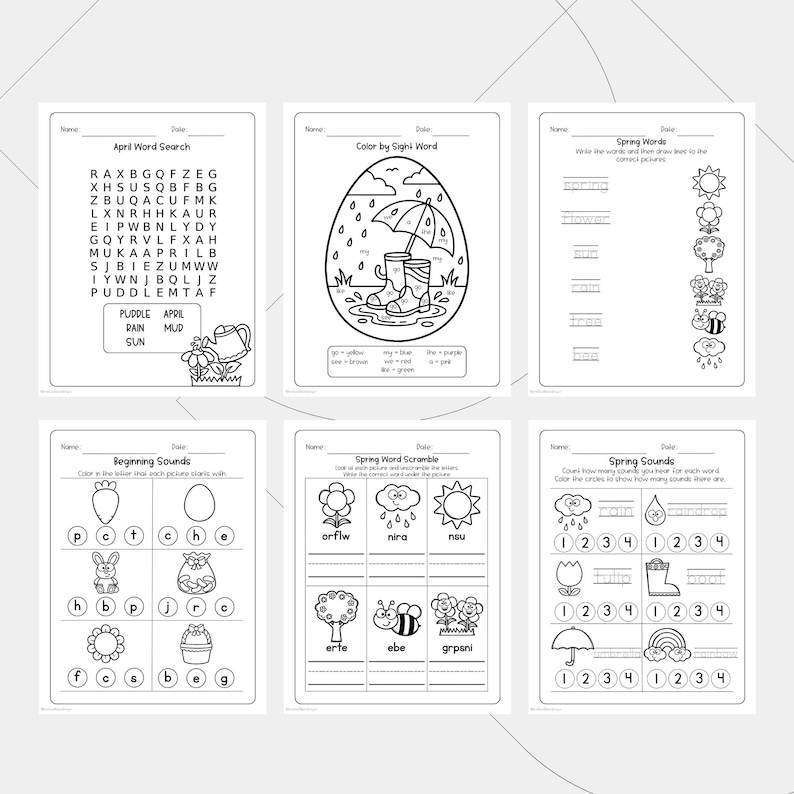 April Literacy Worksheets Kindergarten | Easter Activities, Spring ...