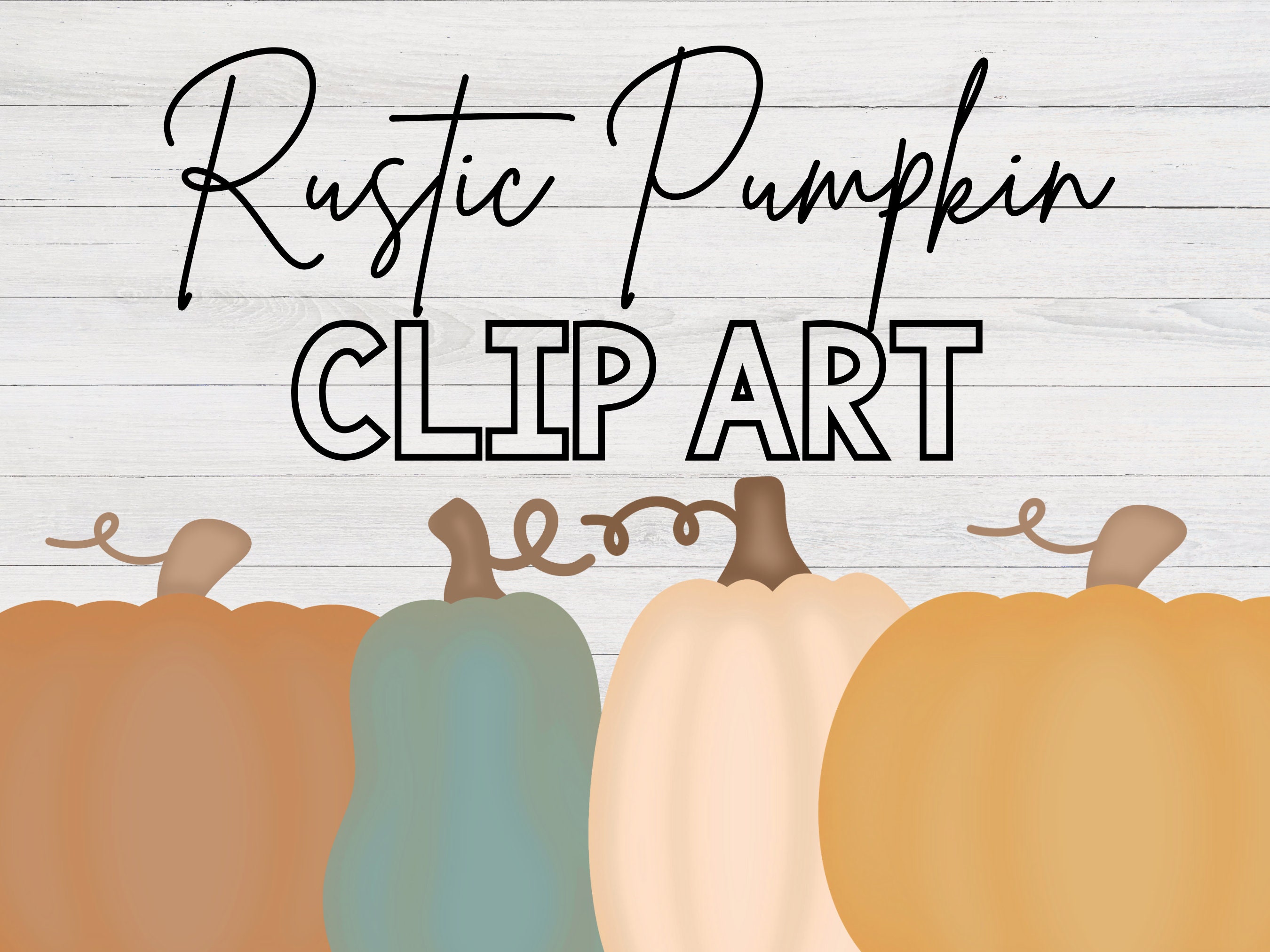 Rustic Pumpkin Clipart | Fall Clipart, Thanksgiving Clipart, Watercolor ...