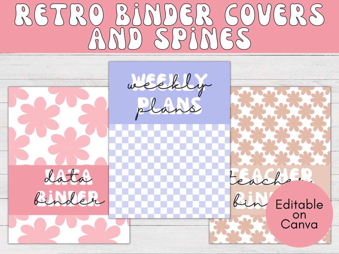 Retro Binder Covers and Spines | Editable Binder Covers, Retro Teacher ...