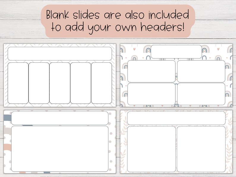 Boho Slides Templates Boho Rainbow Classroom Decor - Etsy