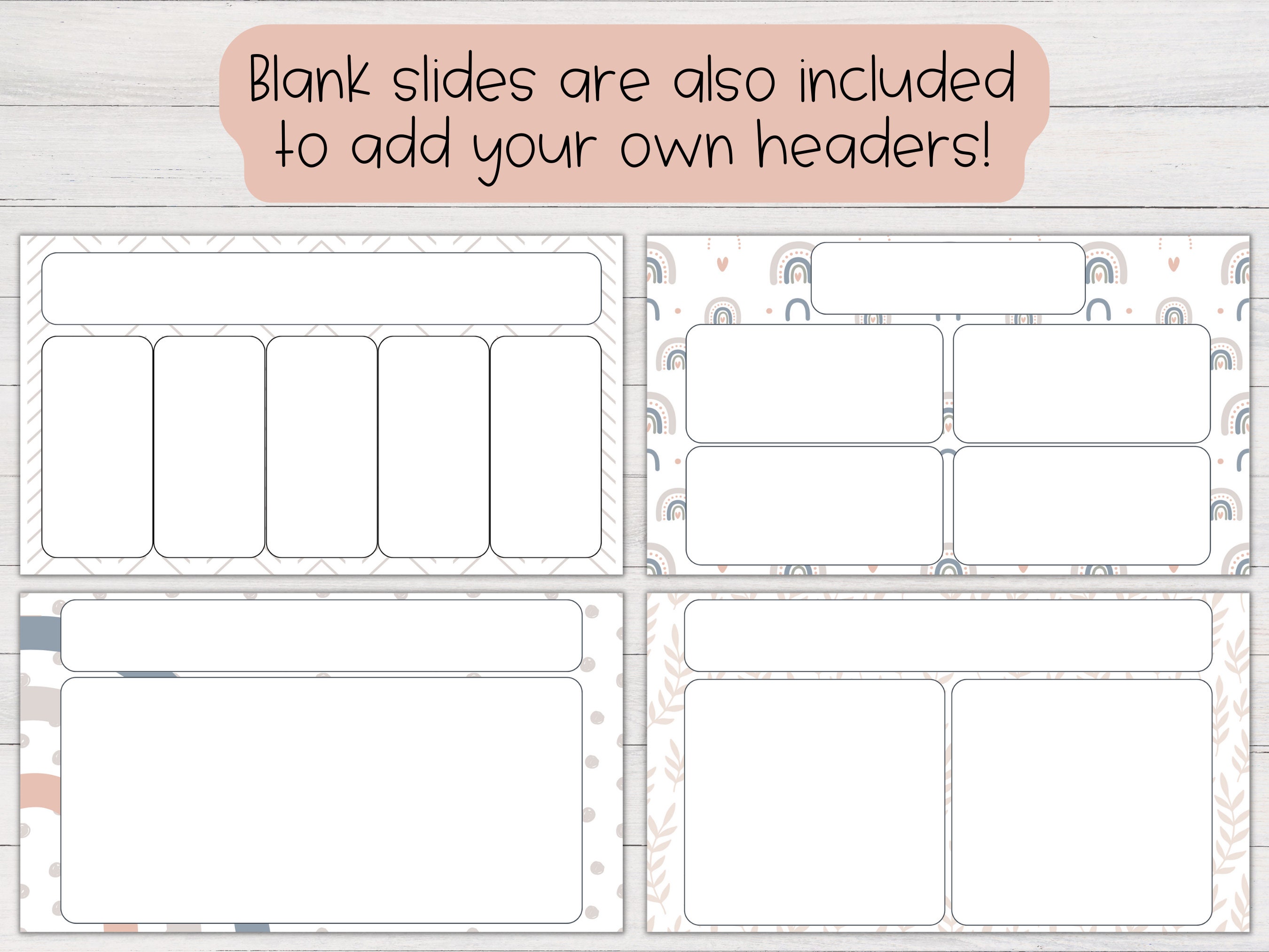 Boho Slides Templates Boho Rainbow Classroom Decor - Etsy