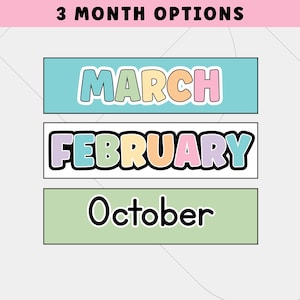 Printable Classroom Calendar for Pocket Chart or Flip Calendar | Pastel ...