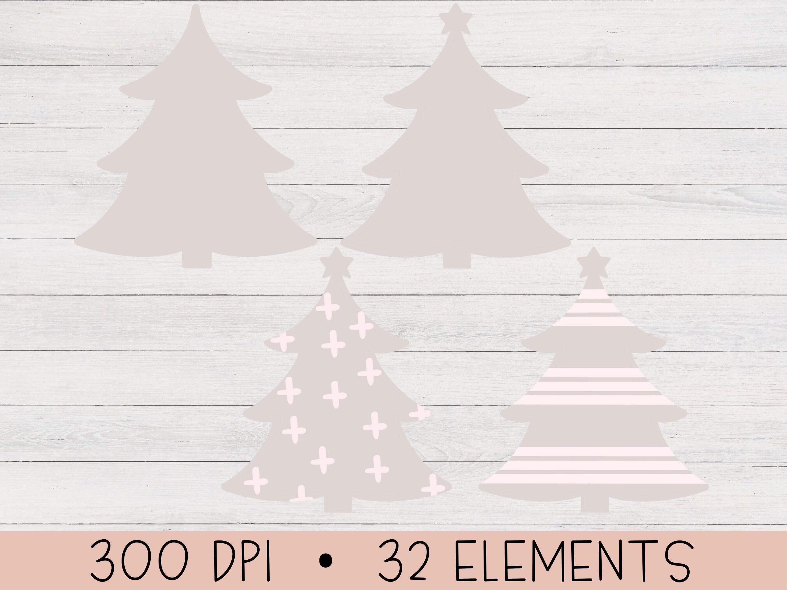 Boho Christmas Tree Clipart Boho Rainbow Christmas Clipart - Etsy