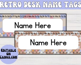 Groovy Classroom Desk Name Tags - Etsy
