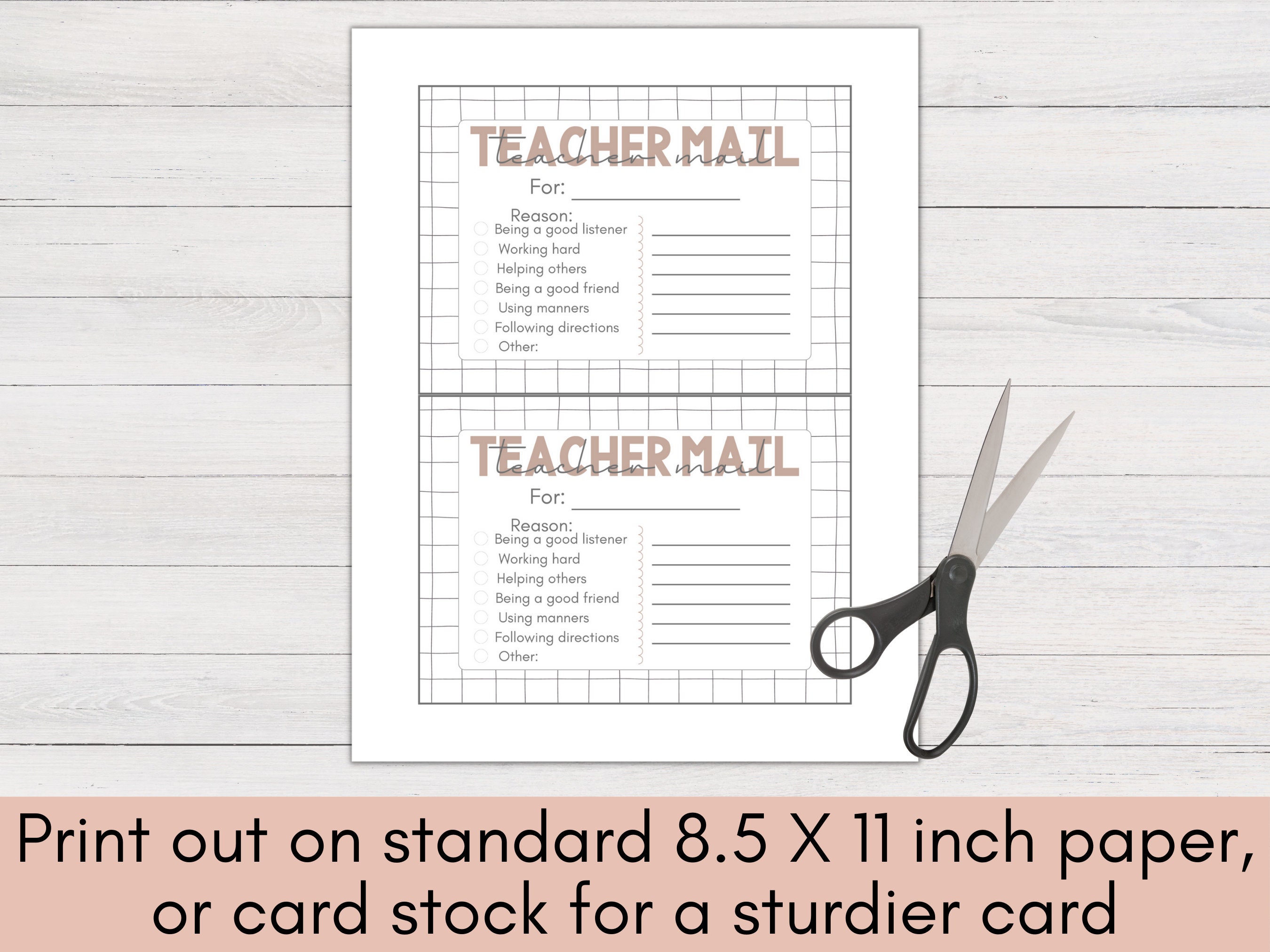 Printable Boho Teacher Mail | Neutral Teacher Mail, Note From Teacher ...