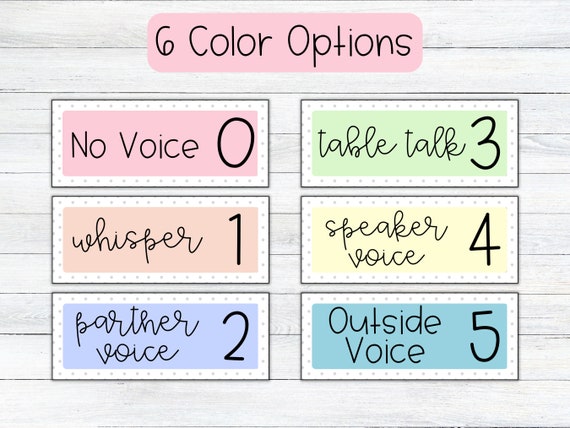 Classroom Voice Level Chart ZUONO Voice Level Chart Classroom Decor ...