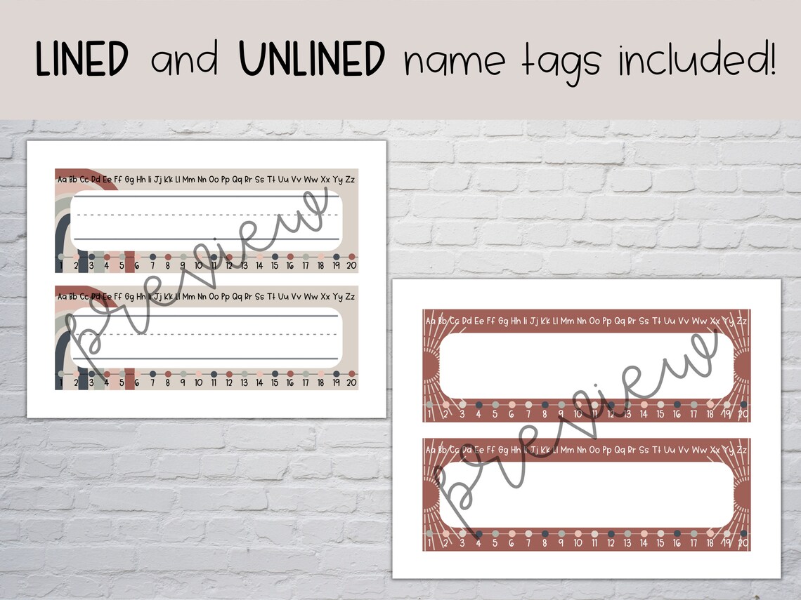 Boho Rainbow Editable Desk Name Tags Classroom Labels for - Etsy