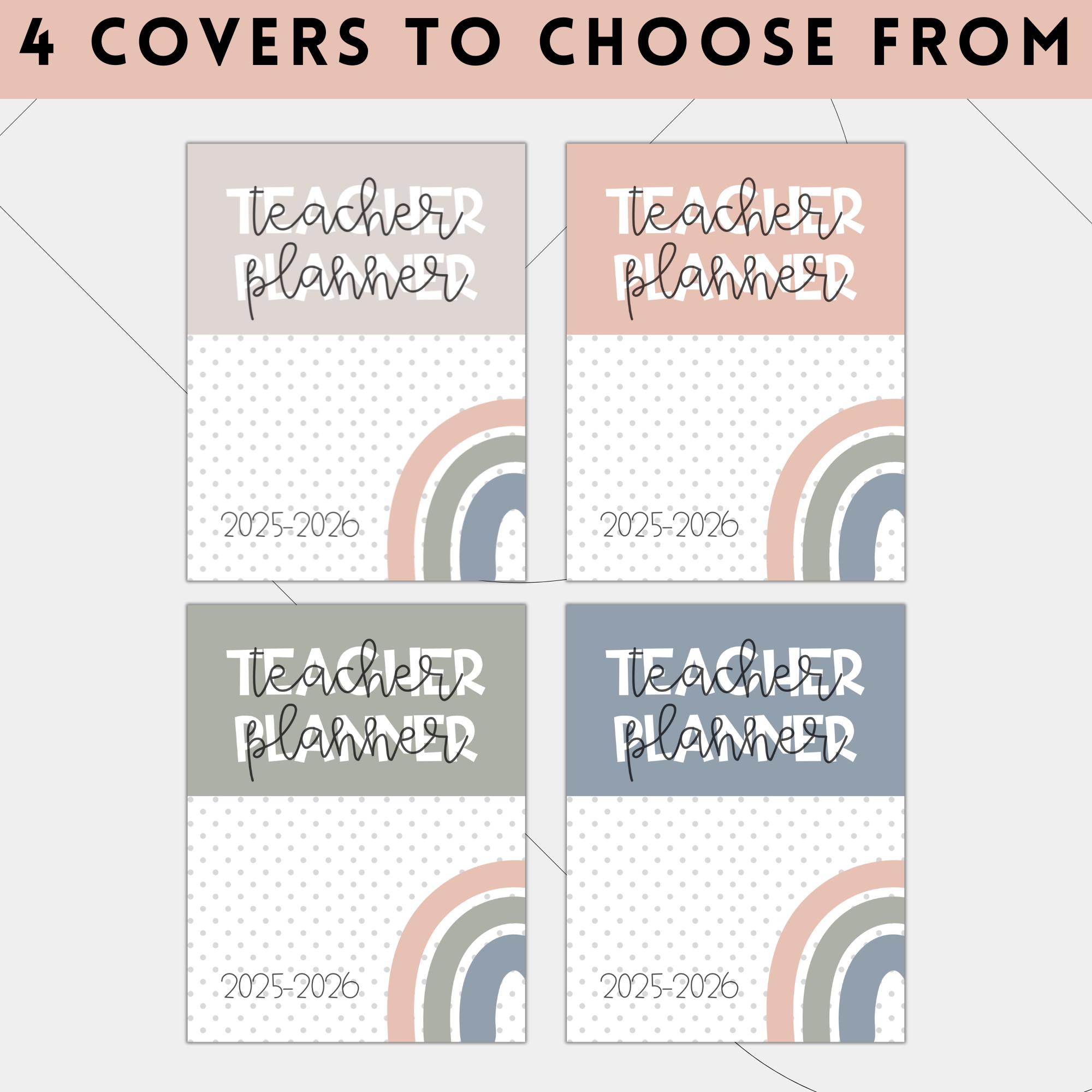 Printable 2025-2026 Teacher Planner Boho Rainbow | Instant Download ...