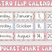 Retro Flip Calendar and Pocket Chart Cards Retro Classroom Decor, Retro ...