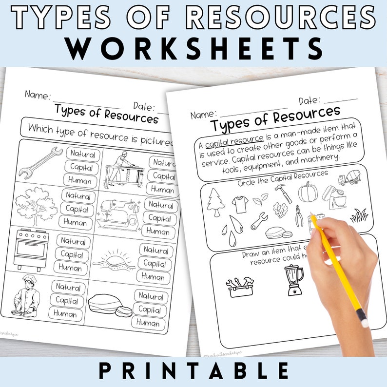 Types of Resources Worksheets | Printable Social Studies Worksheets ...
