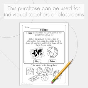 Parts of a Globe Worksheets for First Grade | Printable Globe Worksheet ...