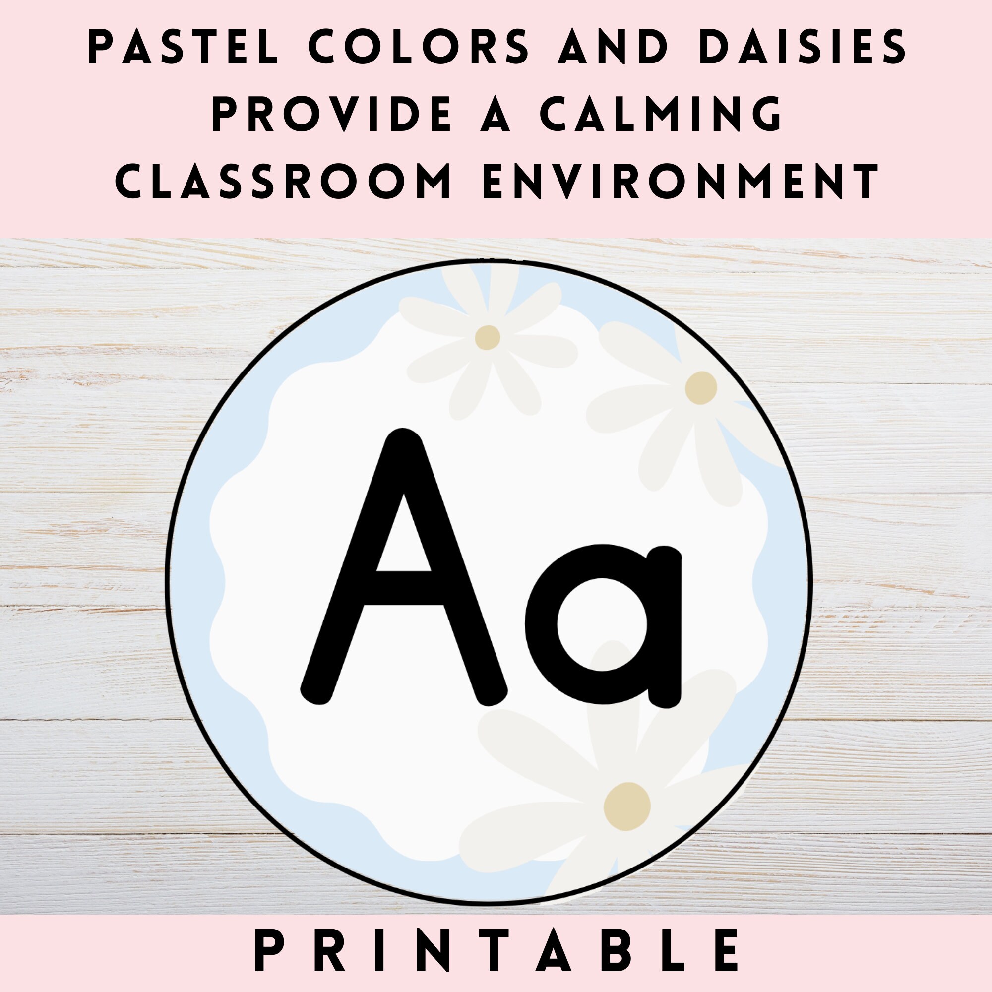 Daisy Pastel Alphabet Posters Pastel Classroom Decor, Retro Classroom ...