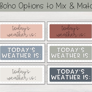Boho Rainbow Weather Label Cards | Polka Dots, Classroom Decor ...