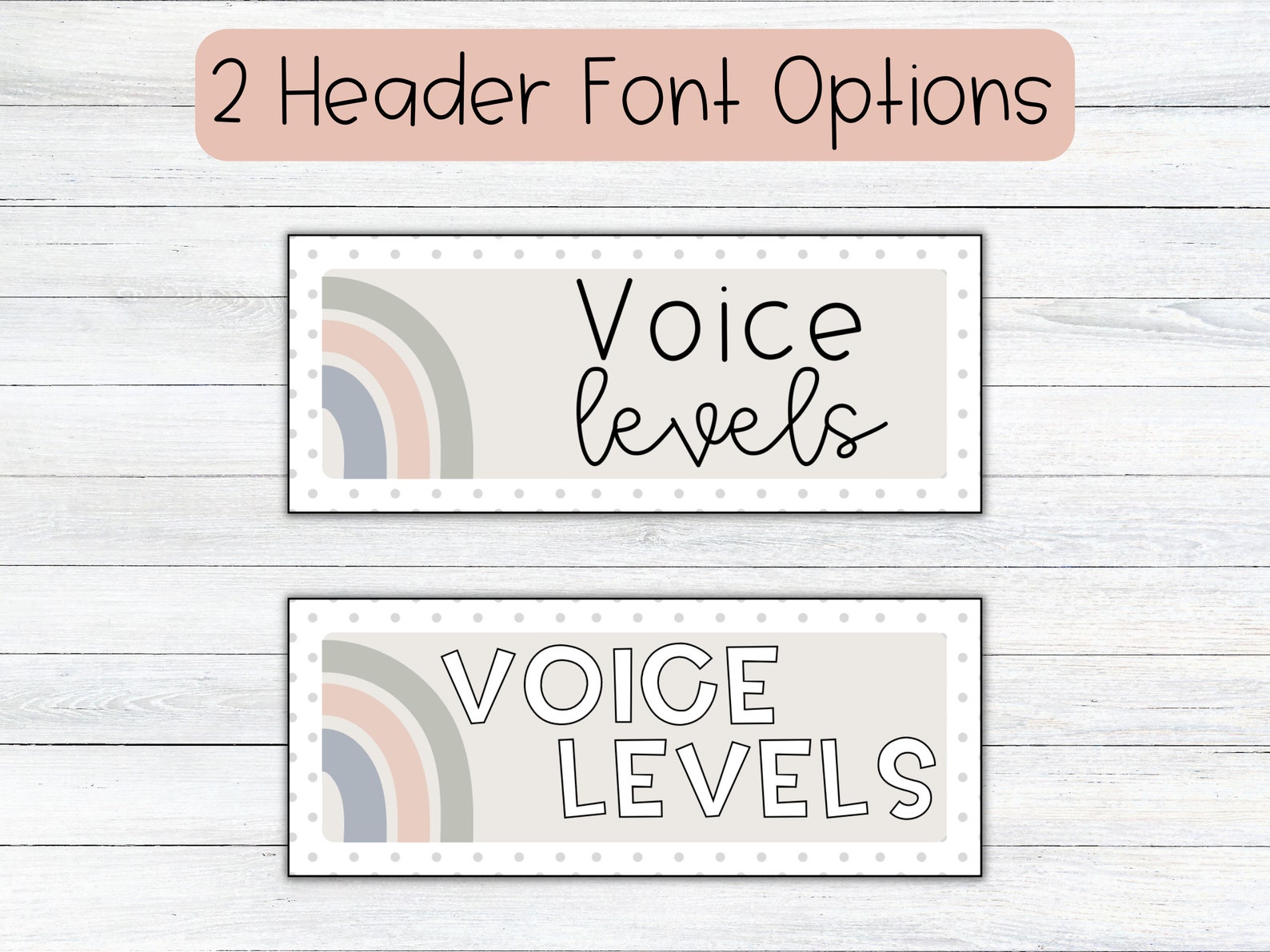 Boho Rainbow Voice Level Charts Noise Level Posters - Etsy