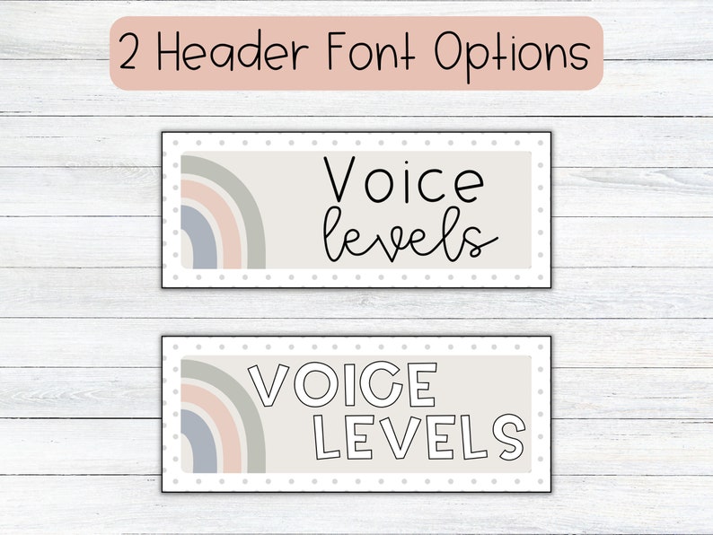 Boho Rainbow Voice Level Charts Noise Level Posters - Etsy