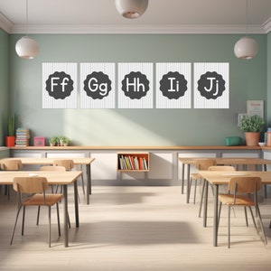 Black and White Alphabet Posters for Minimal Classroom Decor, Black ...