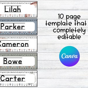 Boho Rainbow Editable Desk Name Tags, Classroom Labels for Students ...