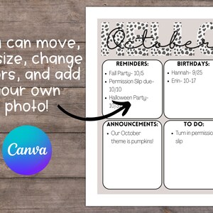 Editable Fall Teacher Newsletter Template | Dalmatian Print, School ...