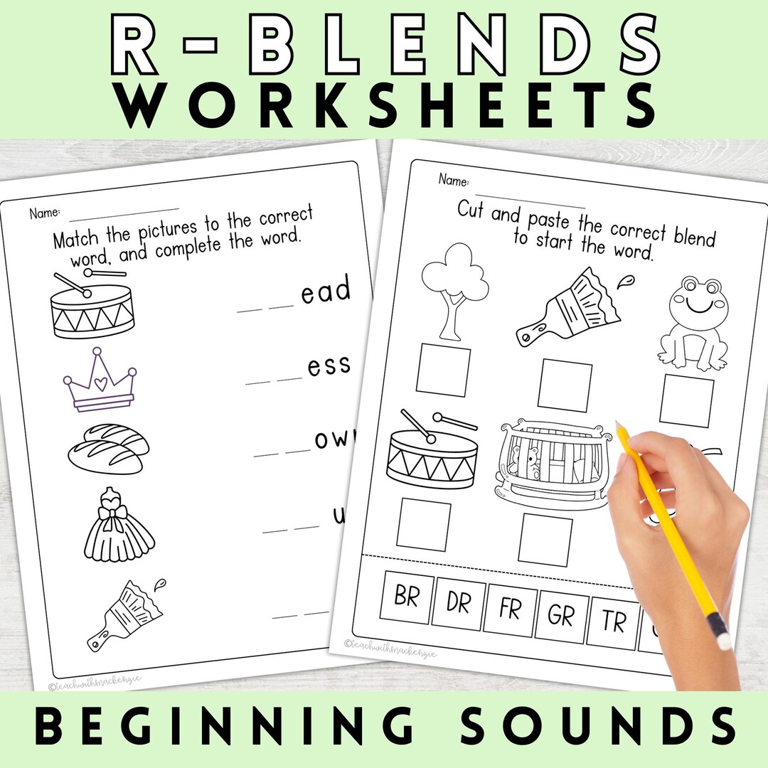 R-blends Worksheets for First Grade, 10 Printable Beginning Blends ...