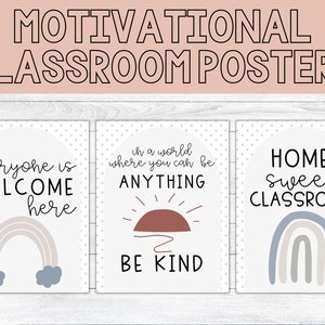 Boho Rainbow Motivational Posters | Classroom Decor, Classroom Posters ...
