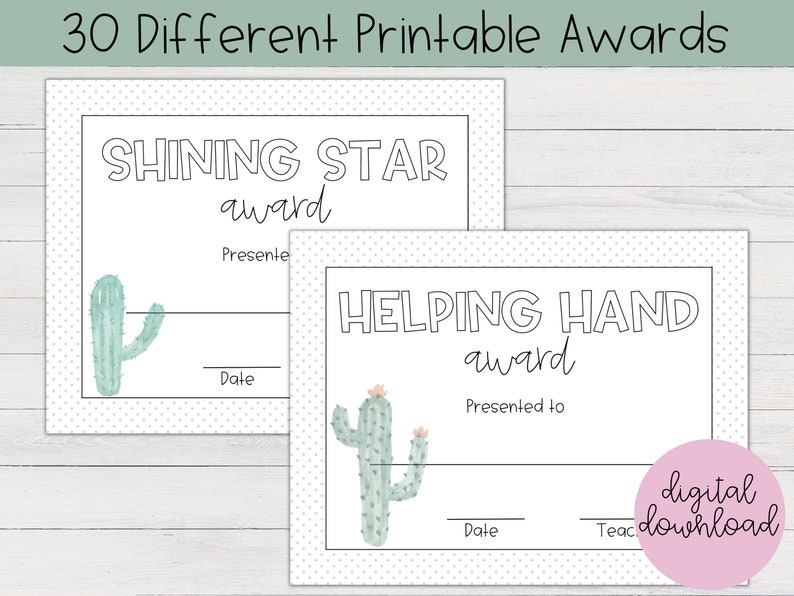 End of the Year Awards | Classroom Awards, Cactus Classroom, End of the ...