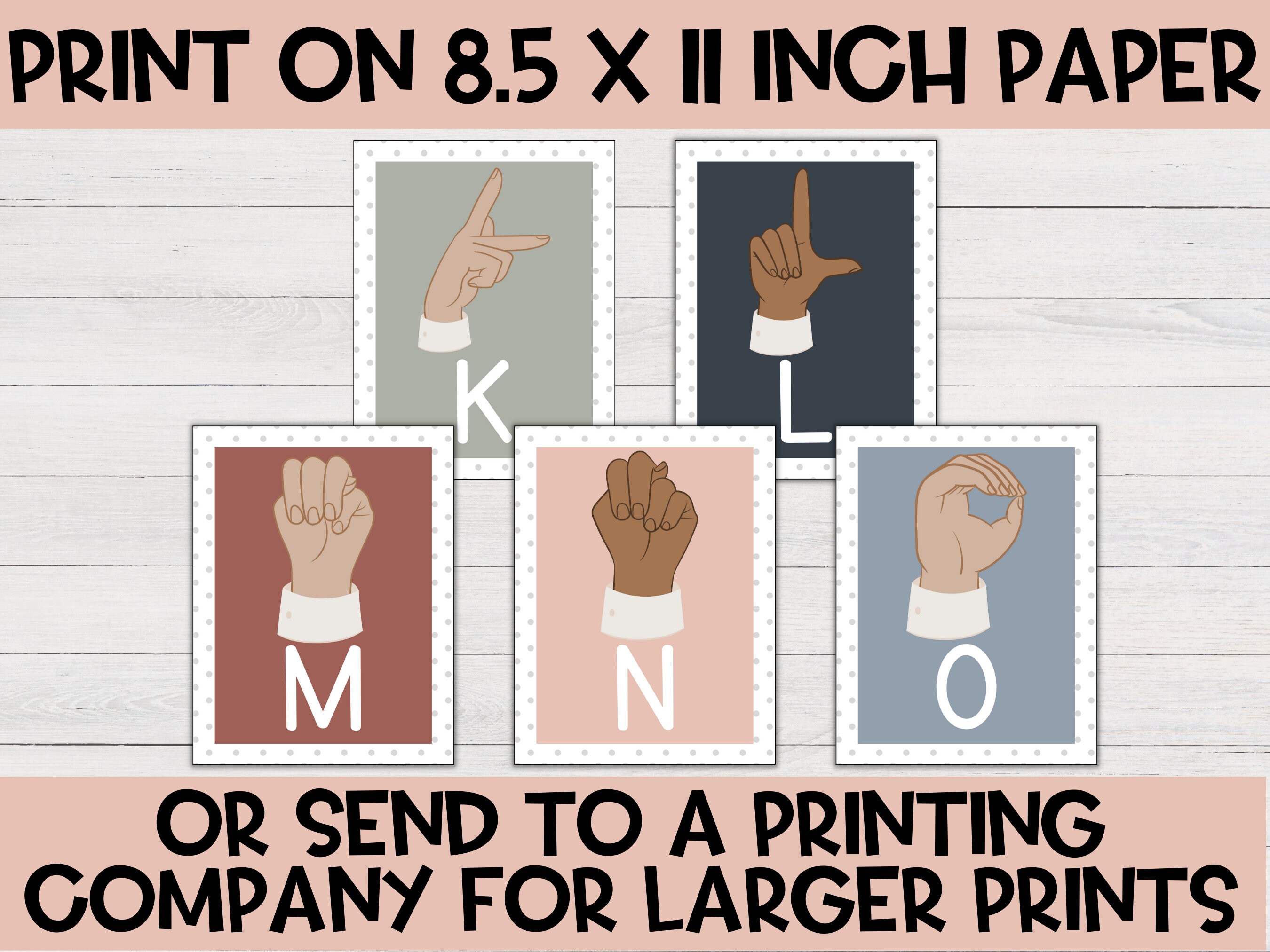 American Sign Language ABC Posters | ASL Posters, Boho Rainbow ASL ...