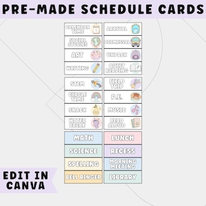 Printable & Editable Classroom Schedule, Daisy Pastel Classroom Decor ...