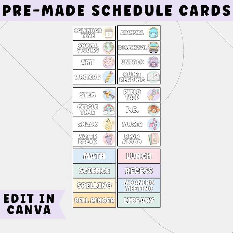 Printable & Editable Classroom Schedule, Daisy Pastel Classroom Decor ...