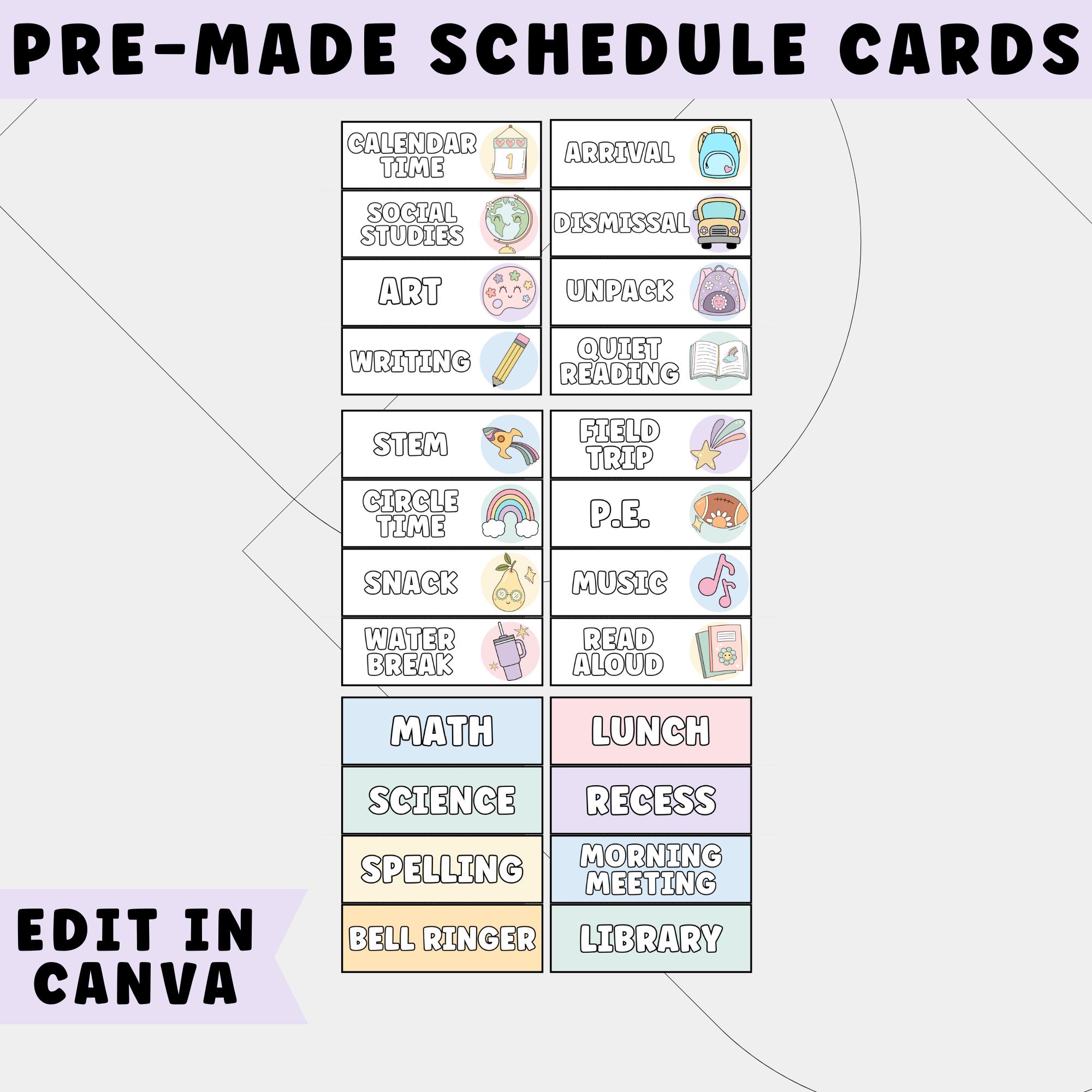 Printable & Editable Classroom Schedule, Daisy Pastel Classroom Decor ...