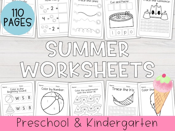 Hojas De Trabajo Preescolar De Verano Material De Aprendizaje