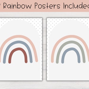 Boho Rainbow Number Posters | Classroom Decor, Classroom Posters ...