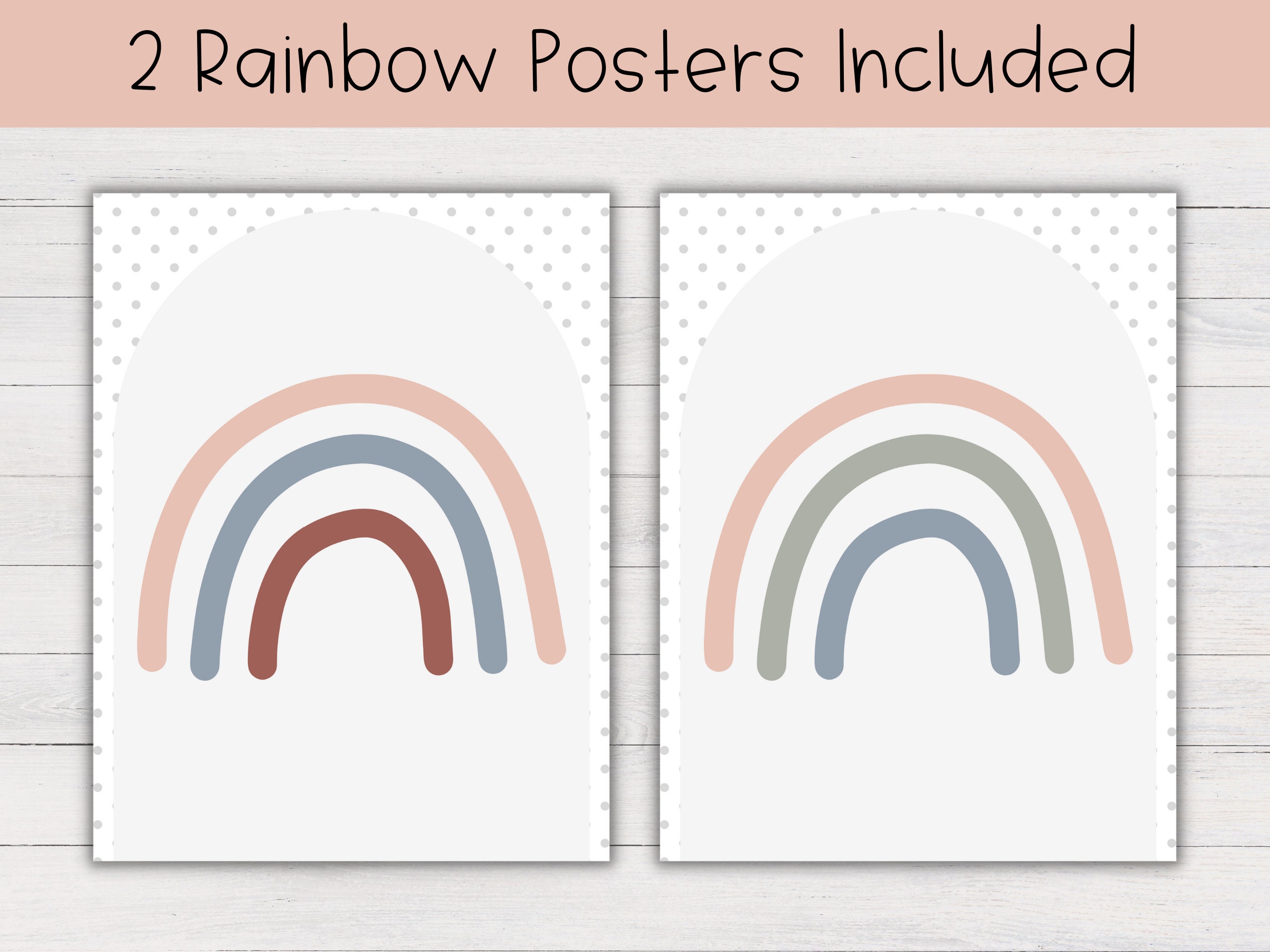 Boho Rainbow Number Posters | Classroom Decor, Classroom Posters ...