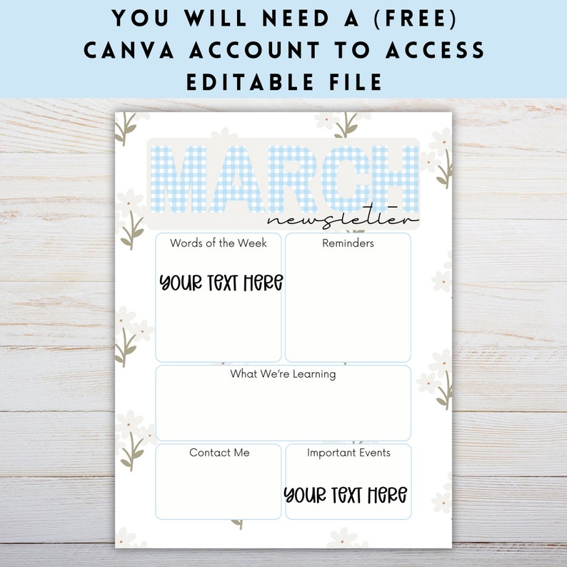 March Classroom Newsletter | Easter Newsletter, Editable Teacher ...