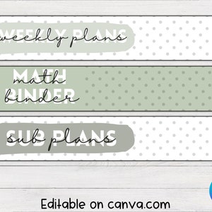 Binder Cover and Spines | Editable | Modern Greenery, Binder Covers ...
