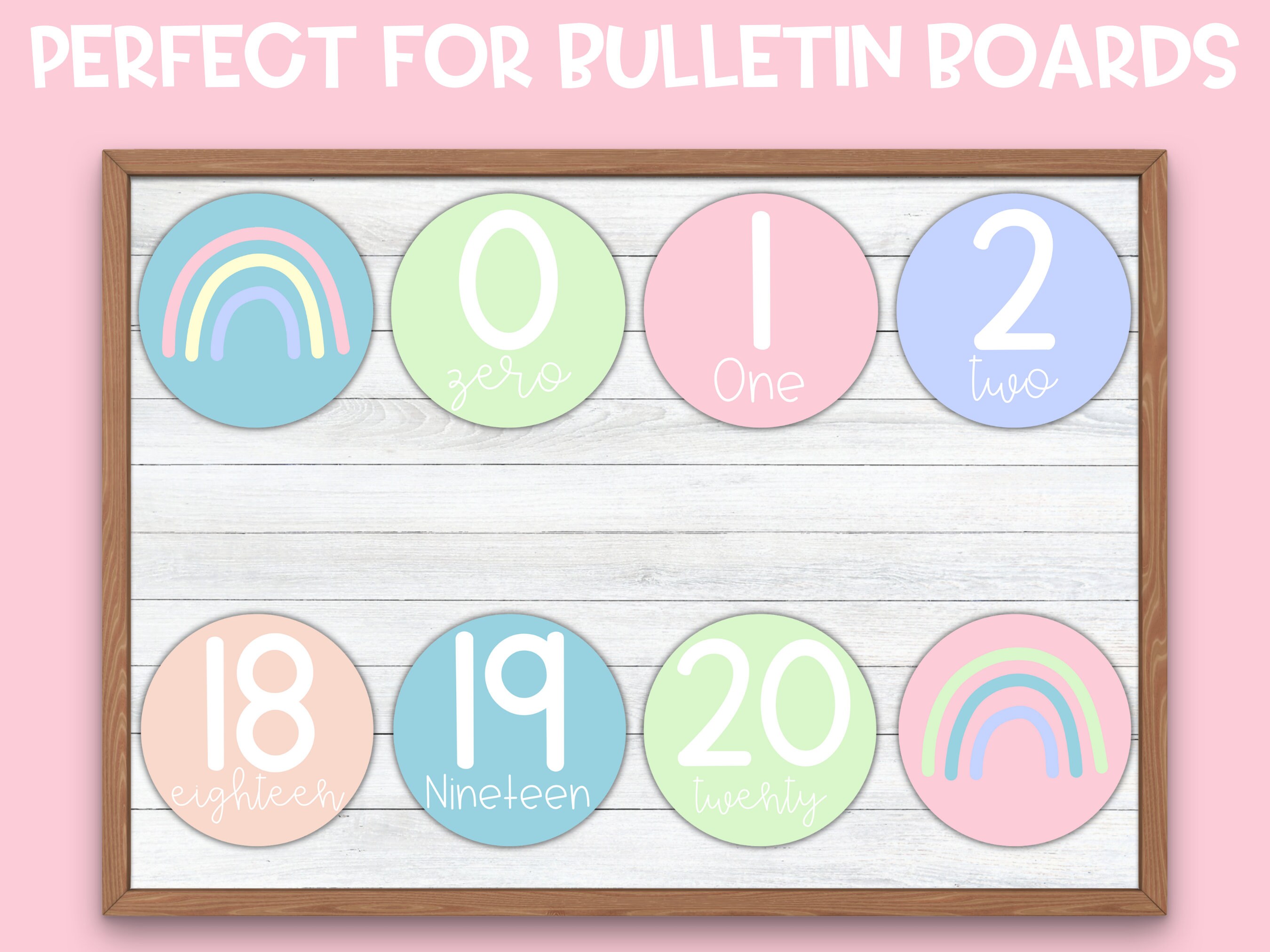 Pastel Rainbow Number Posters 0-20 Classroom Decor, Number Posters ...