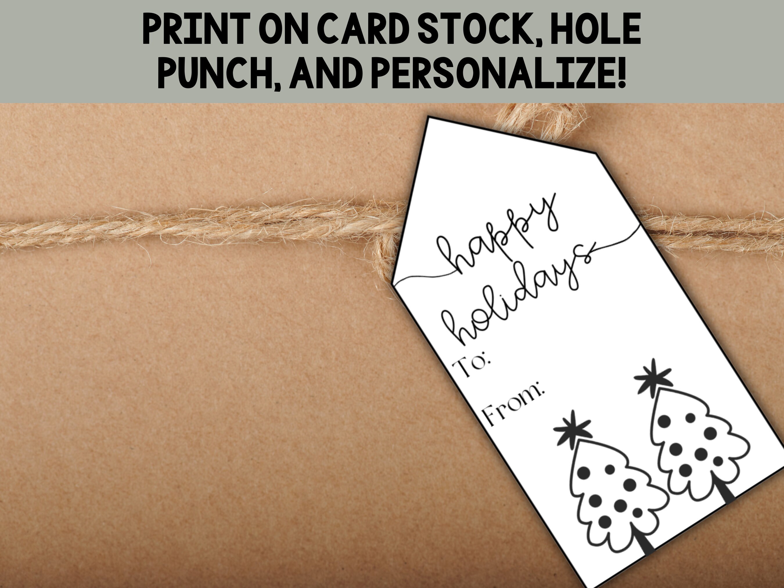 Minimalist Christmas Gifts Tags | Simple Christmas Gift Tags, Printable ...