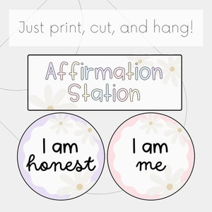 Affirmation Station for Daisy Pastel Classroom Decor, Pastel ...