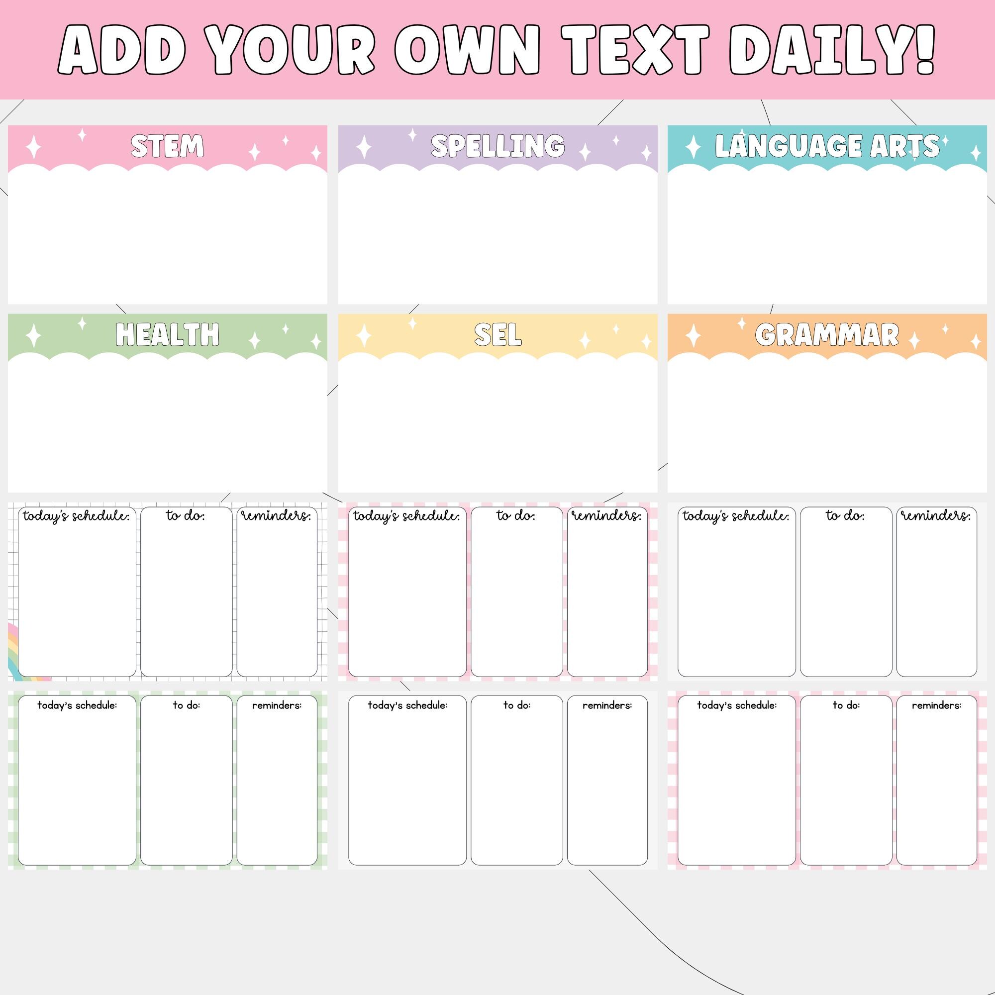 Pastel Rainbow Daily Slides Template | Editable Powerpoint Classroom ...