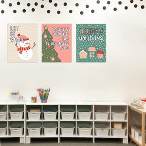 Retro Christmas Posters for Classroom, Printable Christmas Posters for ...