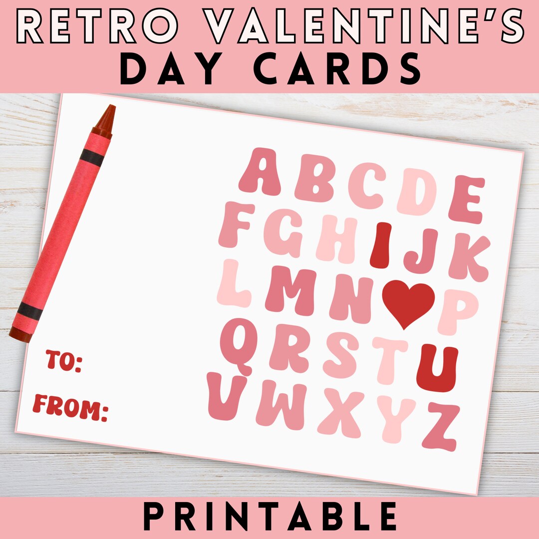 Retro Valentine's Day Cards Printable Valentine's Day Cards, Valentines ...