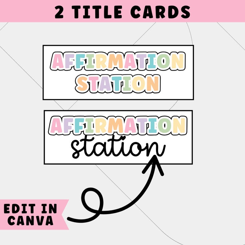 Printable Affirmation Station for Pastel Rainbow Classroom Decor ...