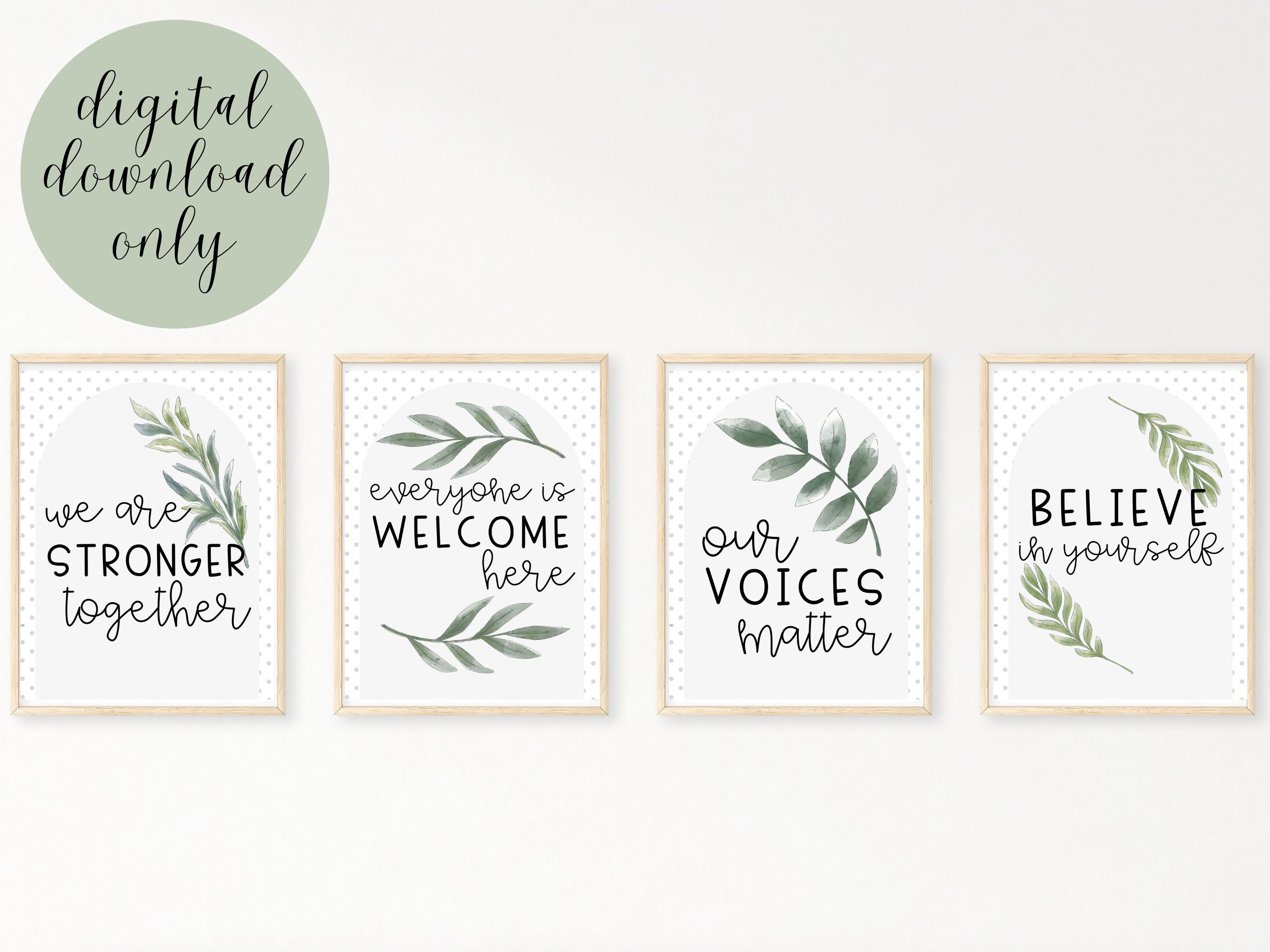 Modern Greenery Motivational Posters Classroom Decor - Etsy