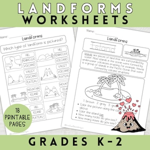 Landforms Worksheets for First Grade | Printable Landform Worksheet ...
