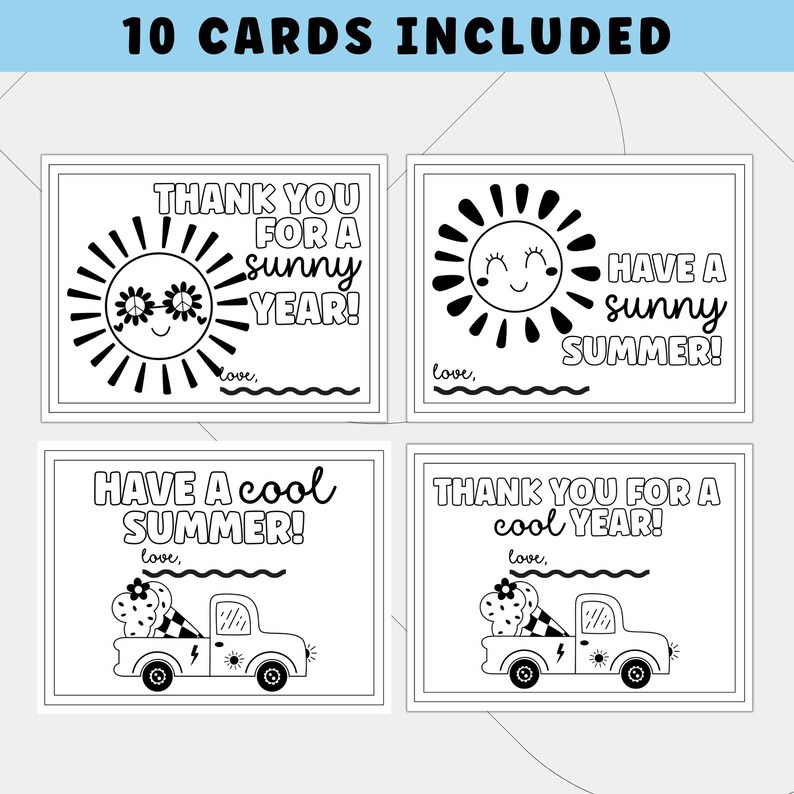End of the Year Thank You Cards for Students | Printable Student ...