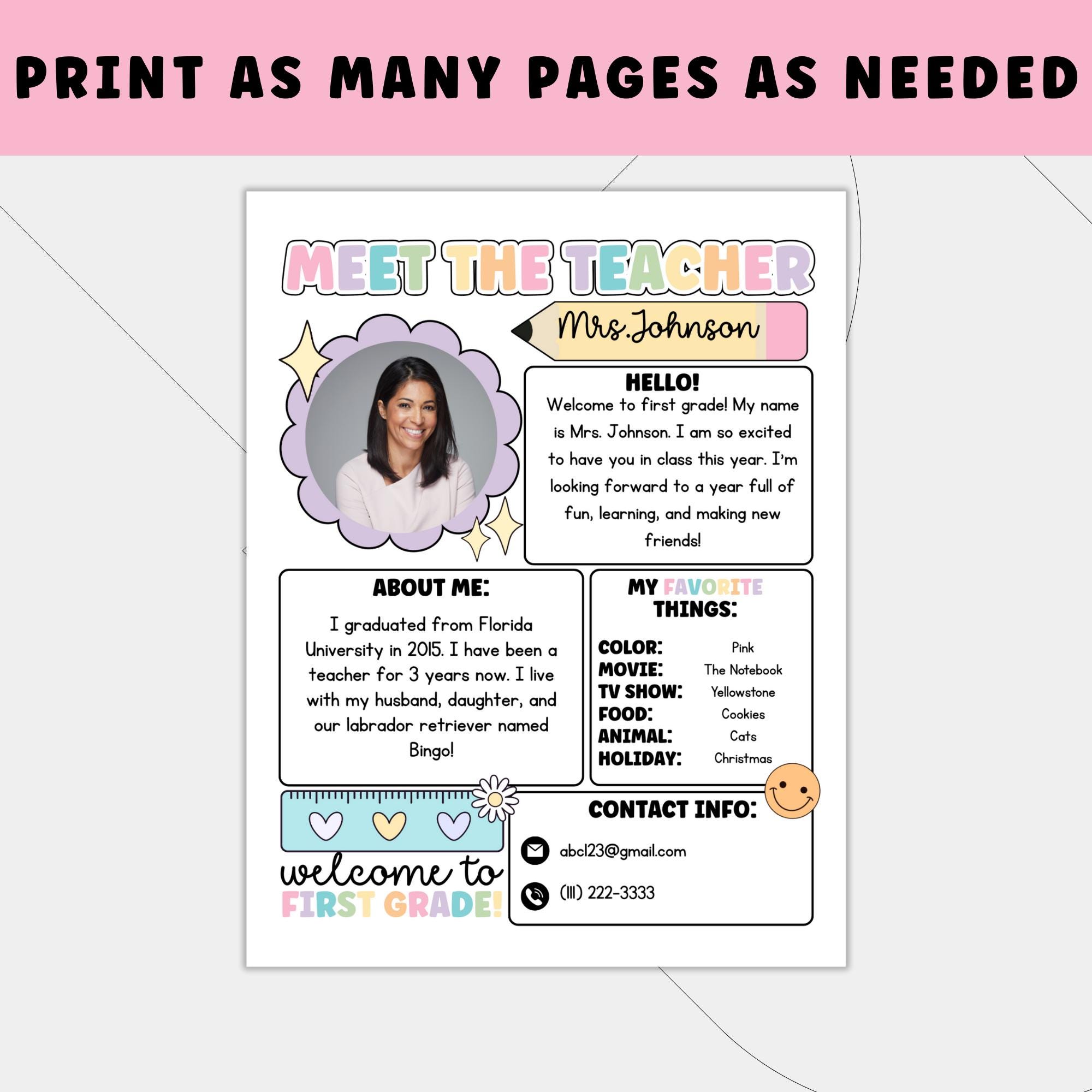 Meet the Teacher Template, Pastel Rainbow Meet Your Teacher Template ...