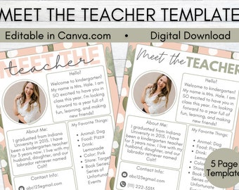 Meet the Teacher Editable Template Back to School Welcome - Etsy