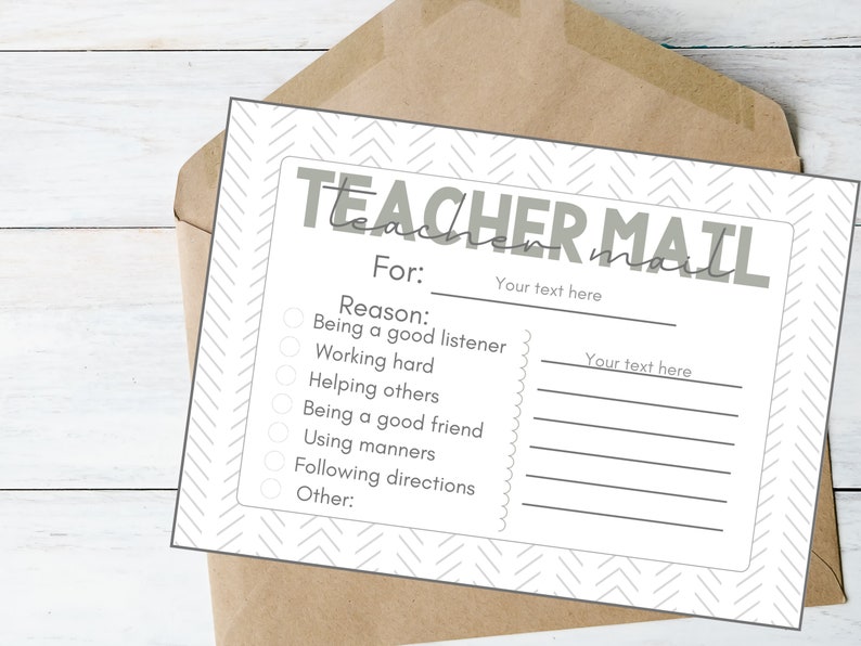 Printable Boho Teacher Mail | Neutral Teacher Mail, Back to School ...
