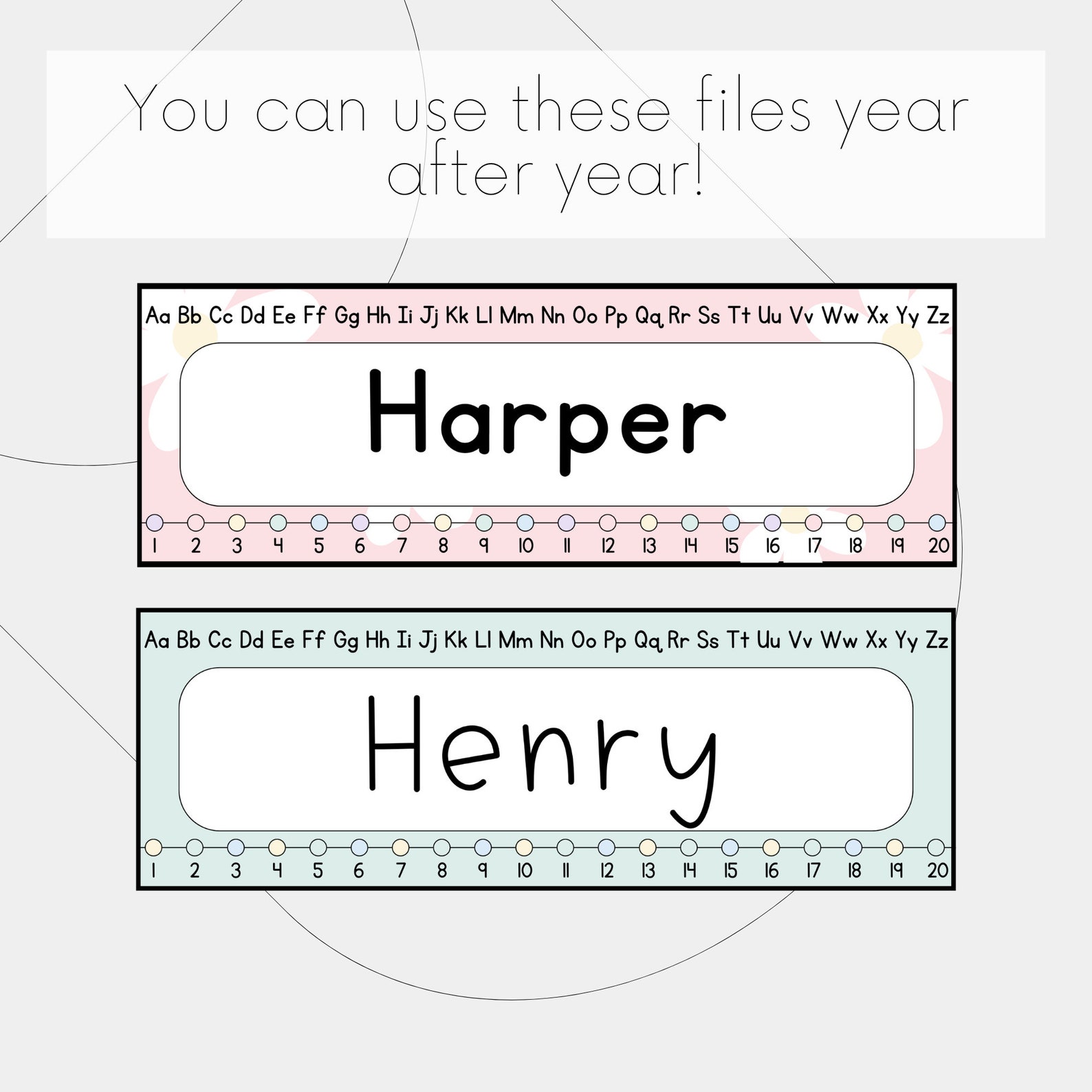 Daisy Pastel Desk Name Tags for Pastel Classroom Decor, Editable Desk ...